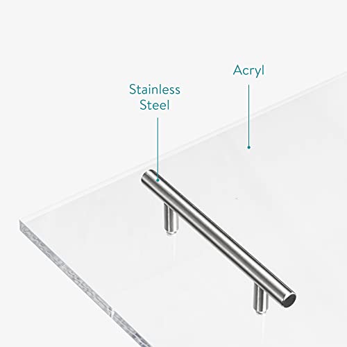 Navaris Acrylic Bath Tray - Bathtub Caddy Bridge Shelf Rack for Wine Glass Book Phone Tablet eReader Bathing Accessories with Handles - 28.7" x 9.1"