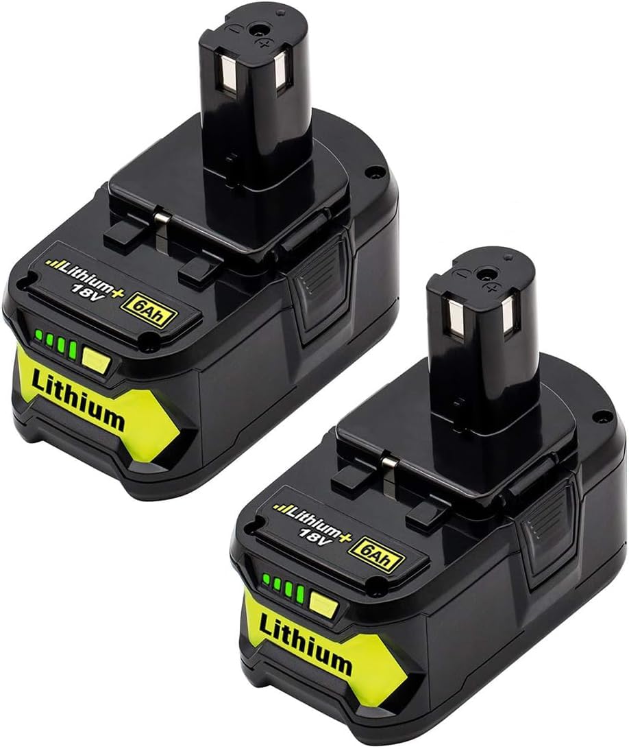 VIRSHX BATT 2Pack 18V 6.0Ah Battery Replacement Compatible with Ryobi 18V Lithium-ion Battery P102 P103 P105 P107 P108 P109 Cordless Tool Battery