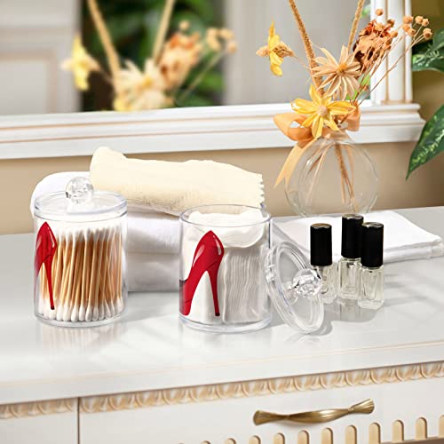 Oyihfvs High Heels Red Girls 2 Packs Clear Plastic Jar with Lid, Airtight Food Translucent Jars, Makeup, Food Storage Containers for Kitchen Cookie, Tea
