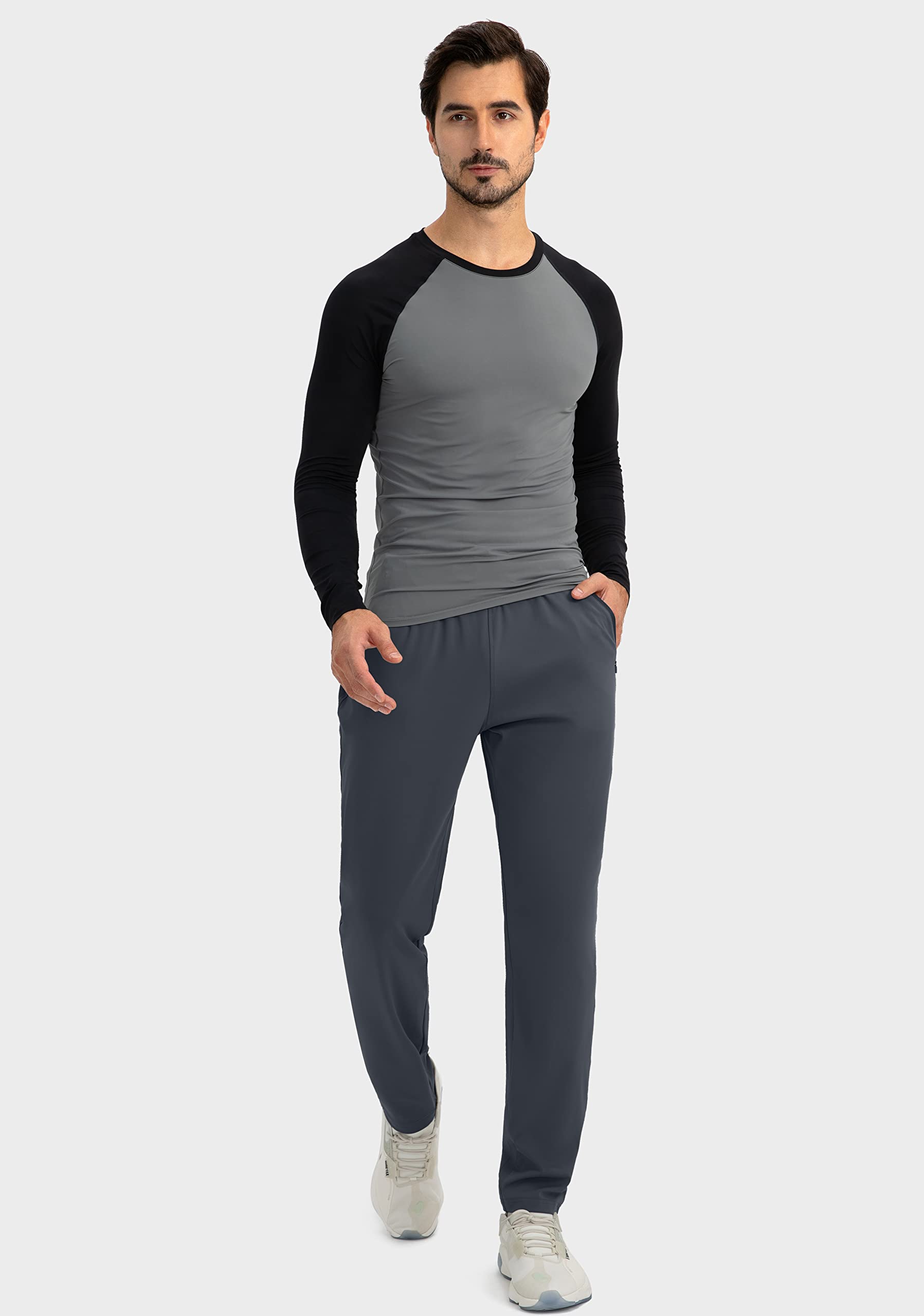 G Gradual Men's Sweatpants with Zipper Pockets Tapered Joggers for Men Athletic Pants for Workout, Jogging, Running (Grey, X-Large)