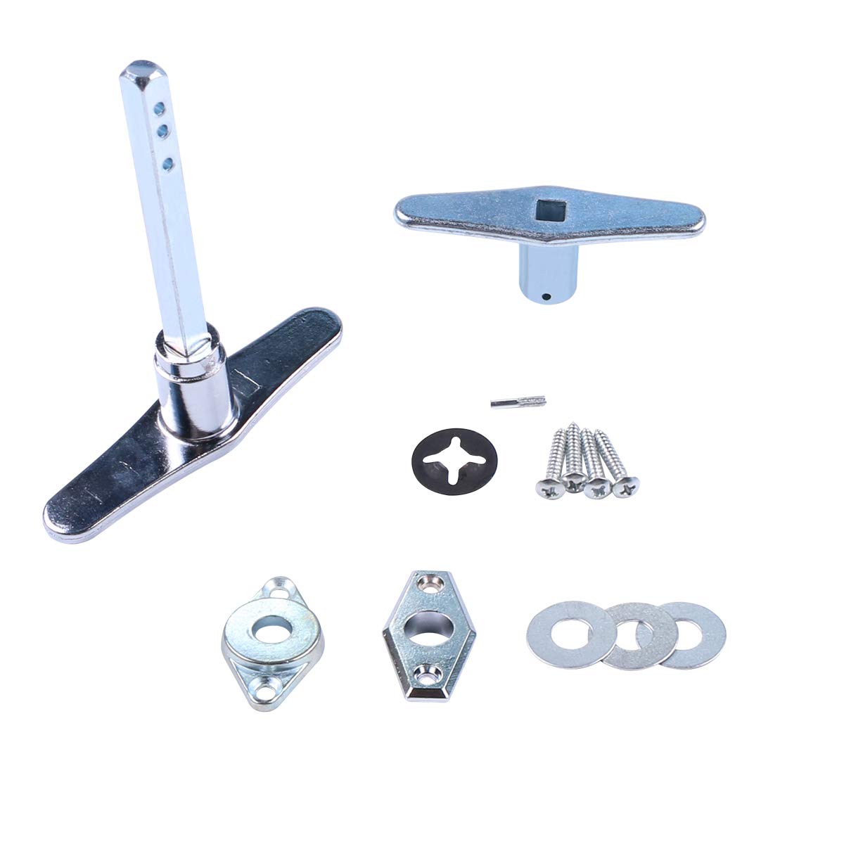 MOMAID Garage Door Lock Dummy T Handle Assembly Non-Locking Door Hardware Kit (Without Keys) Chrome Plated