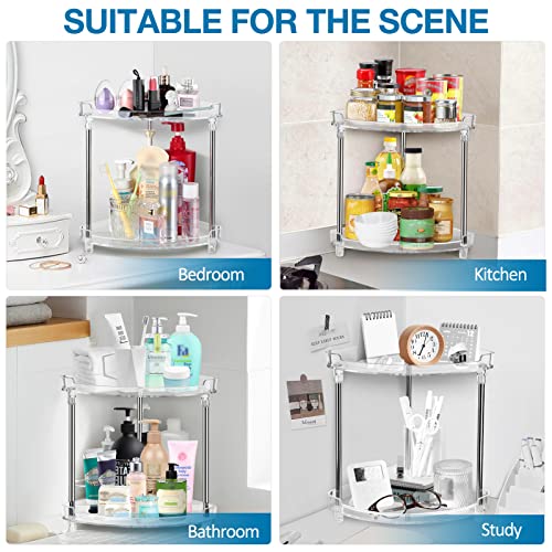 KPX Bathroom Makeup Organizer, Acrylic Cosmetics Storage Holder Rack Kitchen Utility Vanity Countertop Shelves for Room Organizers, Make Up, Home School, Dorm Room Office Essentials