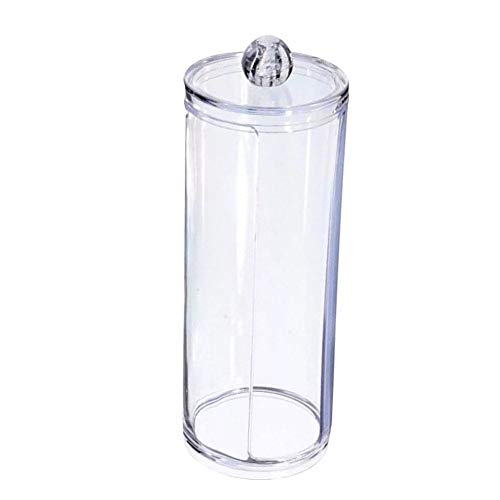Jupley Premium Quality Bathroom Accessory Acrylic Set - Qtip Dispenser, Cotton Tips, Cotton Balls, Cotton Pads, Make-up Sponge Holder
