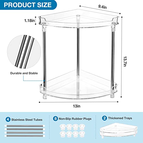 KPX Bathroom Makeup Organizer, Acrylic Cosmetics Storage Holder Rack Kitchen Utility Vanity Countertop Shelves for Room Organizers, Make Up, Home School, Dorm Room Office Essentials