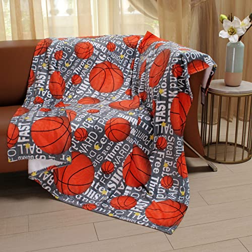 Passion for Basketball Collection (56”x60” Throw Blanket-Pewter)
