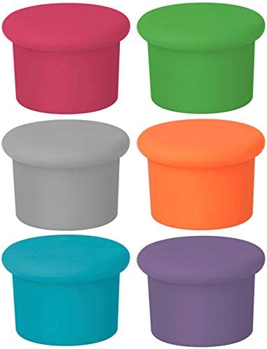 Silicone Wine Stoppers – Replace a cork – Airtight seal on Wine Bottles – Reusable Beer Bottle Cover – Wine Bottle Stopper – Wine Saver – Wine Gifts – Easy to clean! (6 Pack, Assorted)