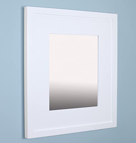 Fox Hollow Furnishings 11x14 Compact Portrait Recessed Mirrored Medicine Cabinet (White)