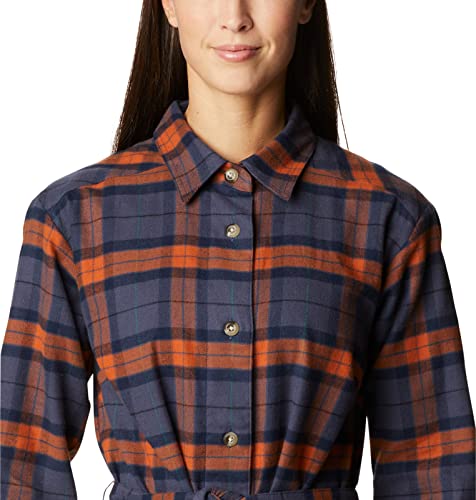 Columbia Women's Holly Hideaway Flannel Dress, Warm Copper Simple Tartan, Medium