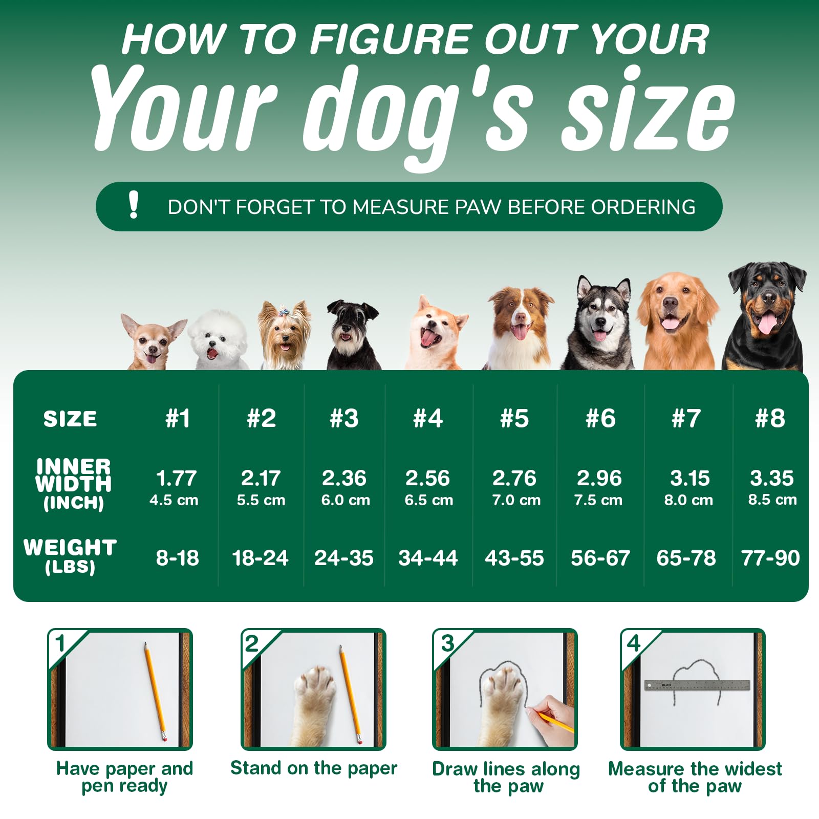 Aokown Dog Shoes for Medium Dogs, Large Waterproof Dog Boots for Winter Snow, Summer Hot Pavement, Dog Booties & Paw Protectors Size 3