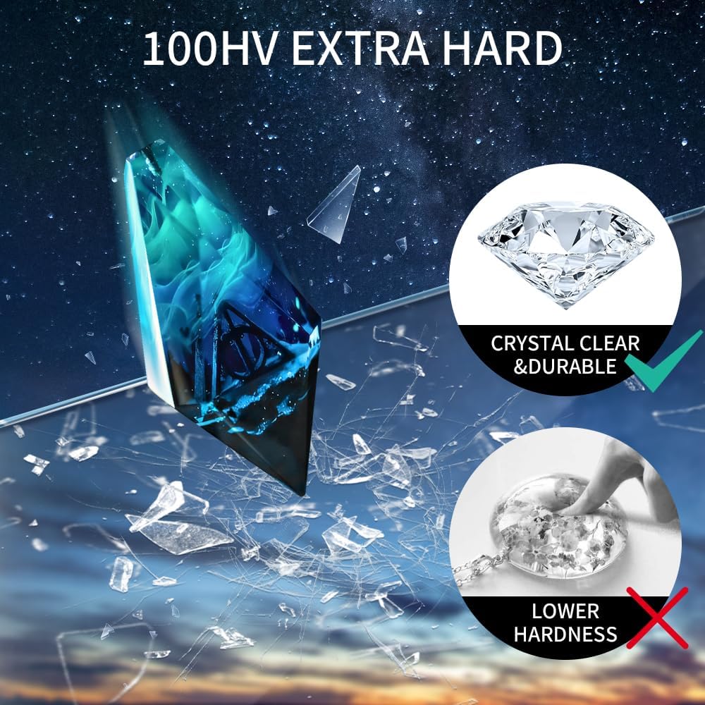 OSBANG Crystal Clear Hard UV Resin Upgraded Formula Ultraviolet Fast Curing Resin for Jewelry Making Craft Decoration Hard Transparent Glue Solar Cure Sunlight Activated Resin Casting & Coating (200g)