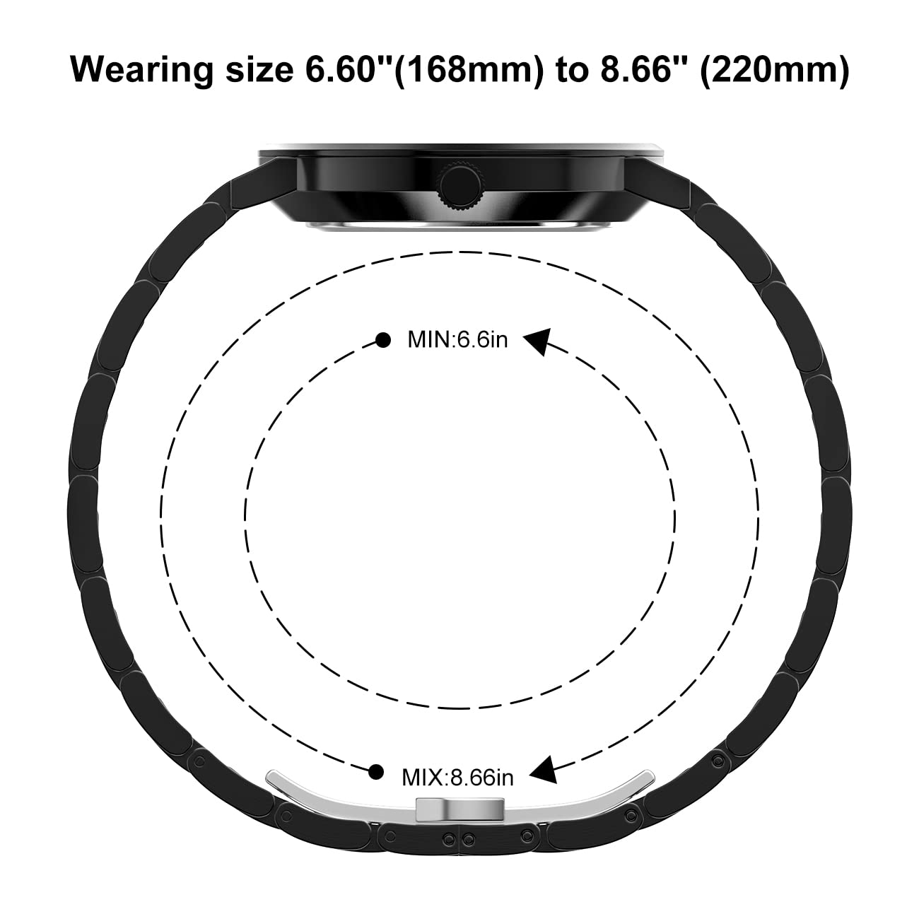 GOLDEN HOUR Men's Watches Slim Minimalist Runway Black Stainless Steel Quartz Analog Watch with Blue Hands