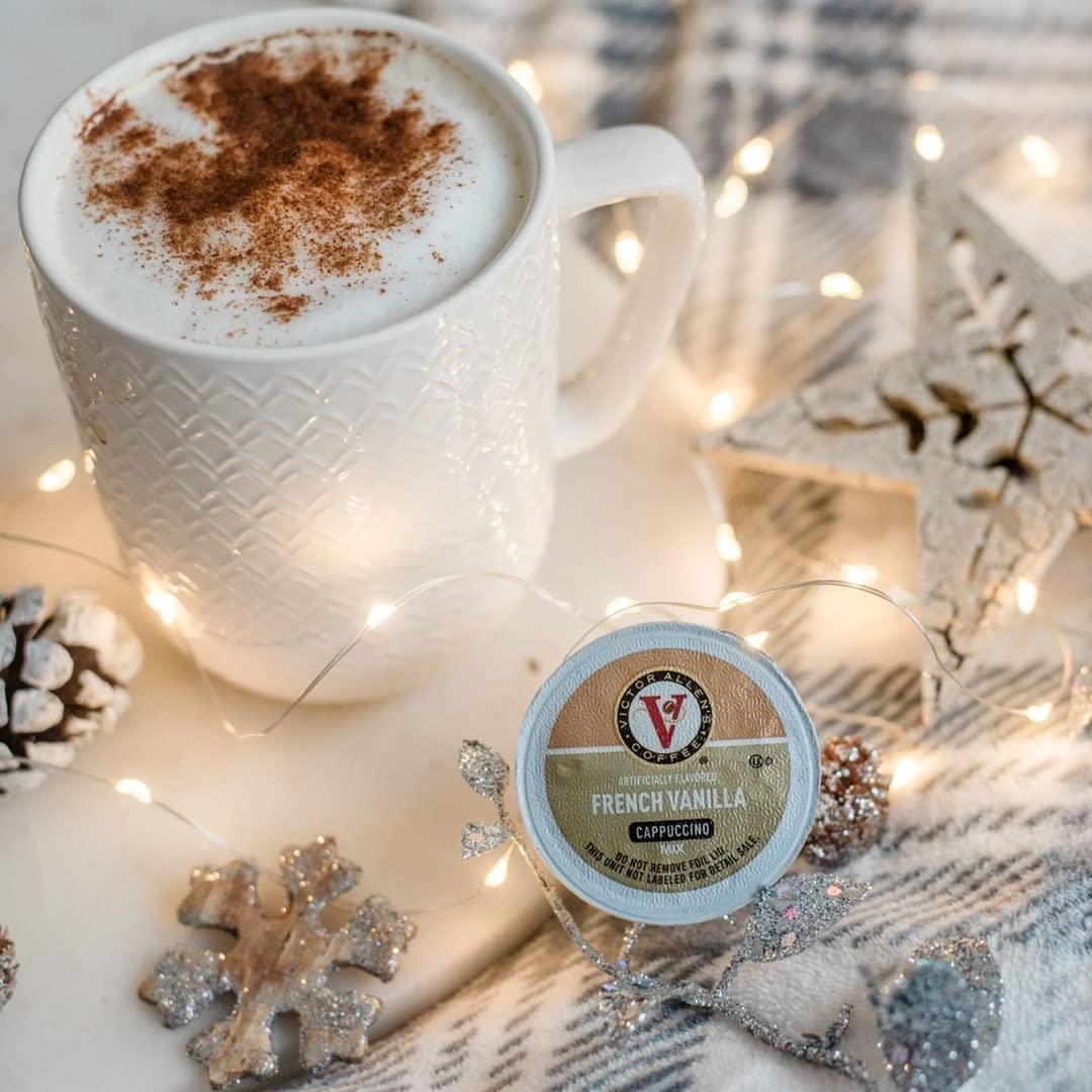 Victor Allen's Coffee French Vanilla Flavored Cappuccino, 42 Count Single Serve Coffee Pods for Keurig K-Cup Brewers (Pack of 2)