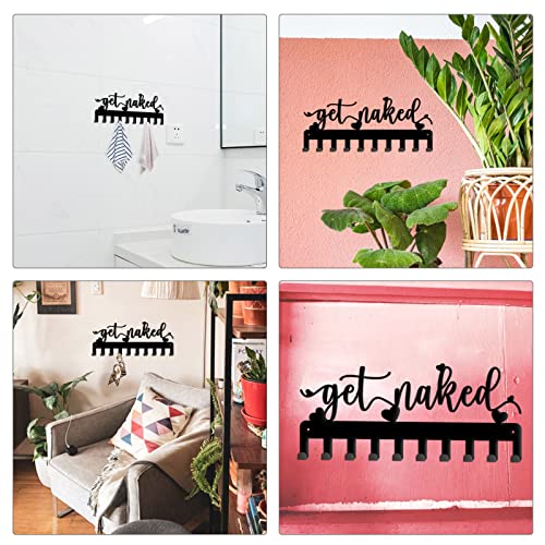 SUPERDANT Get Naked Metal Holder Bathroom Towels 10 Hooks Racks for Bathroom Pool Beach Towels Bathrobe Clothing Sandblasted Wall Mount Hanger Storage Organizer