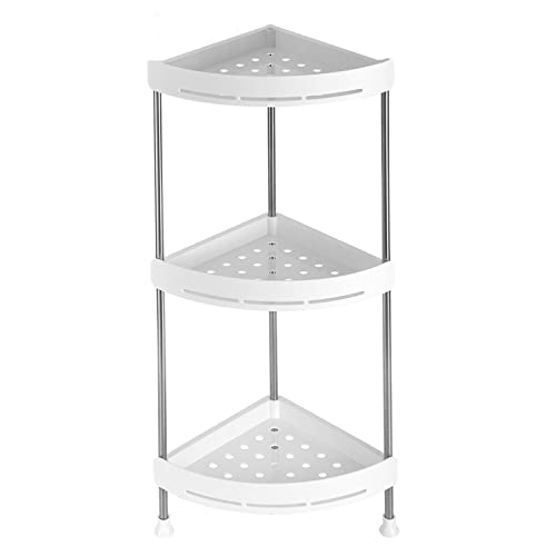 IYAR HOME 3 Tier Shower Caddy Organizer Shelf Rack Corner 12.99 x 9.45 x 28.35 Shower Stands for Inside Bathroom Kitchen Small Space White