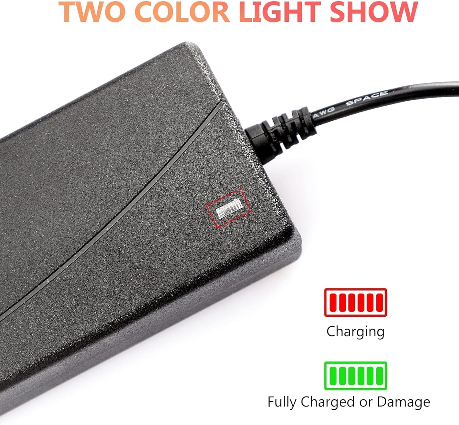 BXIZXD 42V Charger 3-Prong Inline Connector for 36V Pocket Mod/Dirt Quad/Sports Mod Electric Scooter Lithium Battery Power Supply, Battery Charger for Electric Scooter