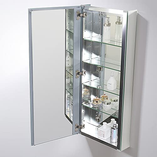 Fresca 15" Wide x 36" Tall Bathroom Medicine Cabinet w/Mirrors