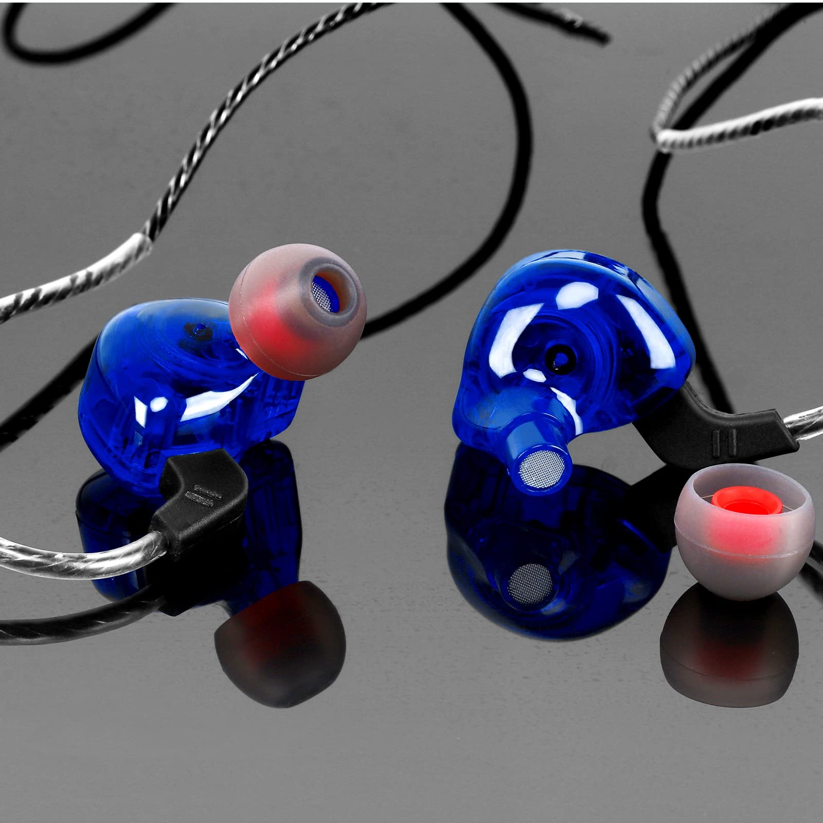 UrbanX iX2 Pro Dynamic Hybrid Dual Driver in Ear Musicians Earphones with Mic Tangle-Free Cable in-Ear Earbuds Headphones for Sony Xperia 1 III