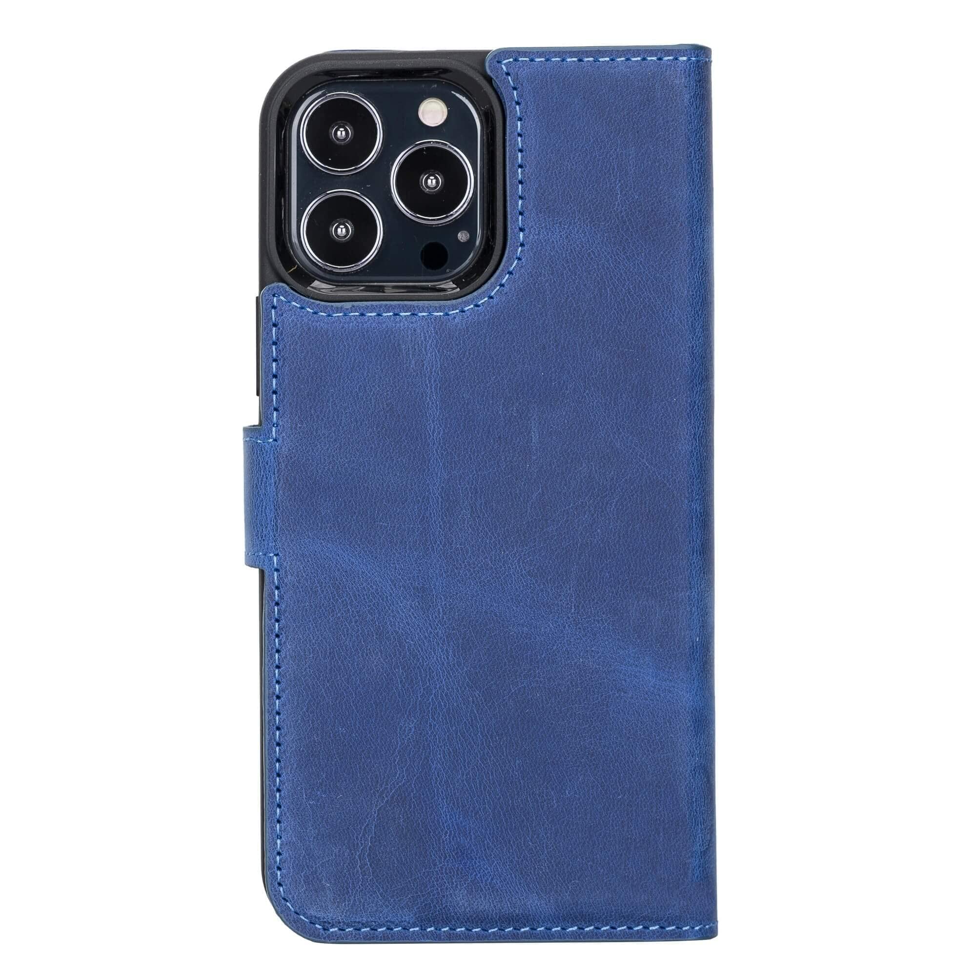 Venito Ravenna Slim Magic Leather Wallet Case for iPhone 13 Pro Max (6.7 in) with a Magnetic Flip & Four Card Slots and a Bill Pocket & Lightweight Frame (Antique Dark Blue)
