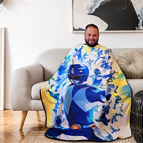 Bazillion Dreams Power Rangers Blue Ranger Fleece Softest Comfy Throw Blanket for Adults & Kids| Measures 60 x 45 Inches (Blue)