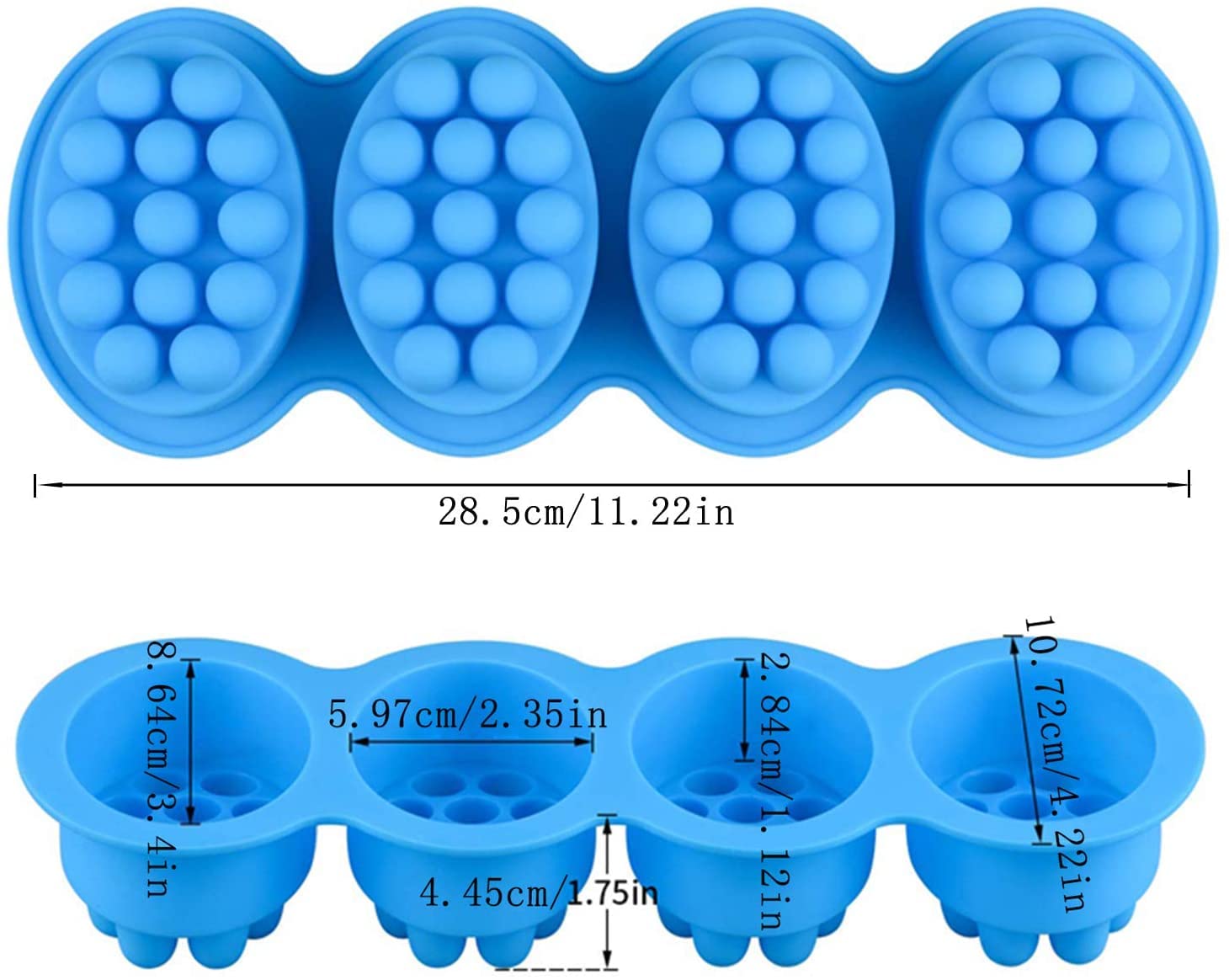 Sdmnsg-T 3D Silicone Massage Bar Soap Molds, Handmade Soap Molds for Soaps Making, Soap Molds for Soap Making - Rectangle, Blue