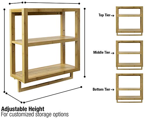 Sorbus Bamboo Wall Mounted Rack for Bathroom, Kitchen & More
