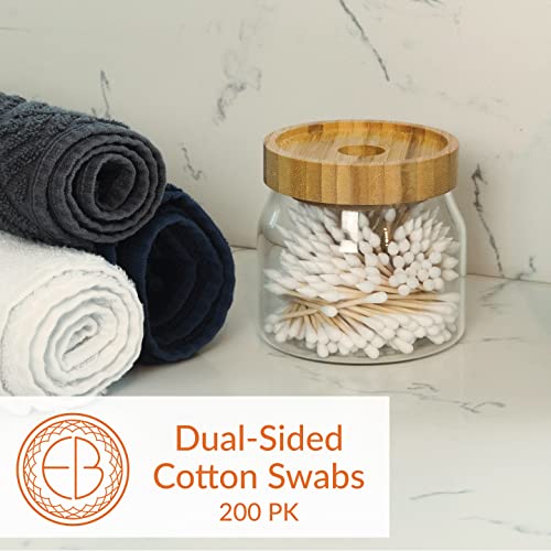 Evriholder Glass Container Cotton Swab Canister, White