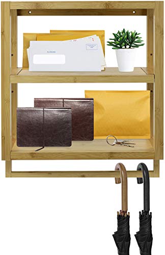 Sorbus Bamboo Wall Mounted Rack for Bathroom, Kitchen & More