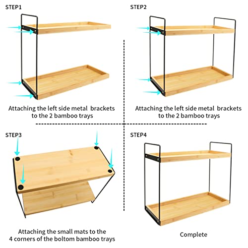 NEZUIBAN Bathroom Counter Organizer,2-Tier Counter Skincare Shelf,Multi-Functional Tray for Bathroom Countertop,Vanity and Kitchen(15.75''L x 6.7''W x 12.8''H)