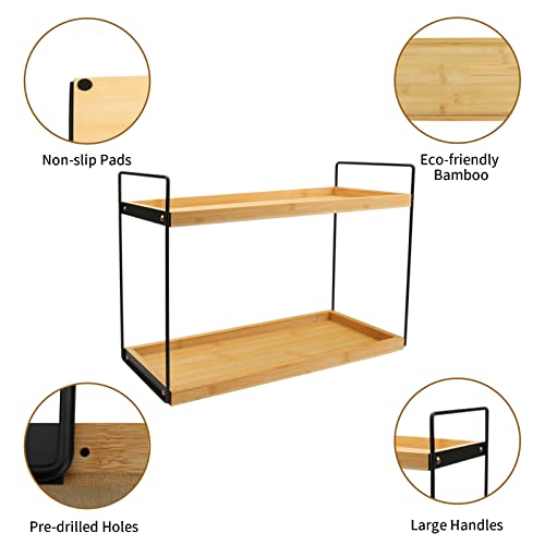 NEZUIBAN Bathroom Counter Organizer,2-Tier Counter Skincare Shelf,Multi-Functional Tray for Bathroom Countertop,Vanity and Kitchen(15.75''L x 6.7''W x 12.8''H)