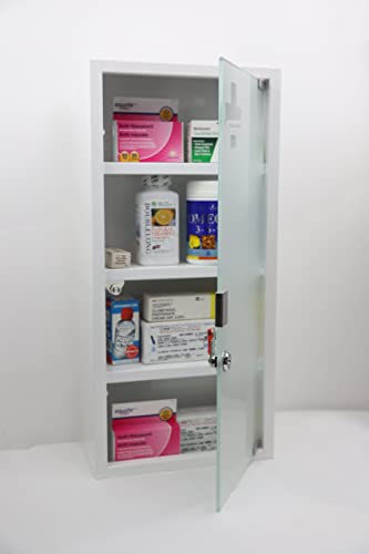 Wincere 4 Tier Moisture Resistance Steel Wall Mount Medicine Cabinet First Aid Storage Emergency Organizer