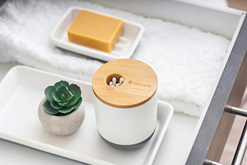 Full Circle Pick, Cotton Swab and Q-Tip Canister, White