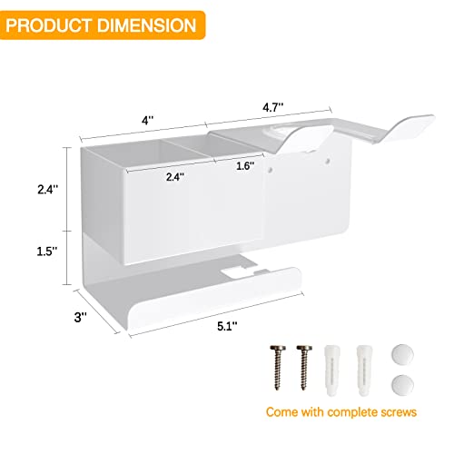 Hair Dryer Holder Wall Mounted, Metal Bathroom Hair Styling Tool Organizer Storage for Blow Dryer Straightener Flat Iron, Hot Hair Tool Holder