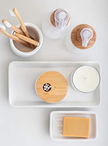 Full Circle Pick, Cotton Swab and Q-Tip Canister, White