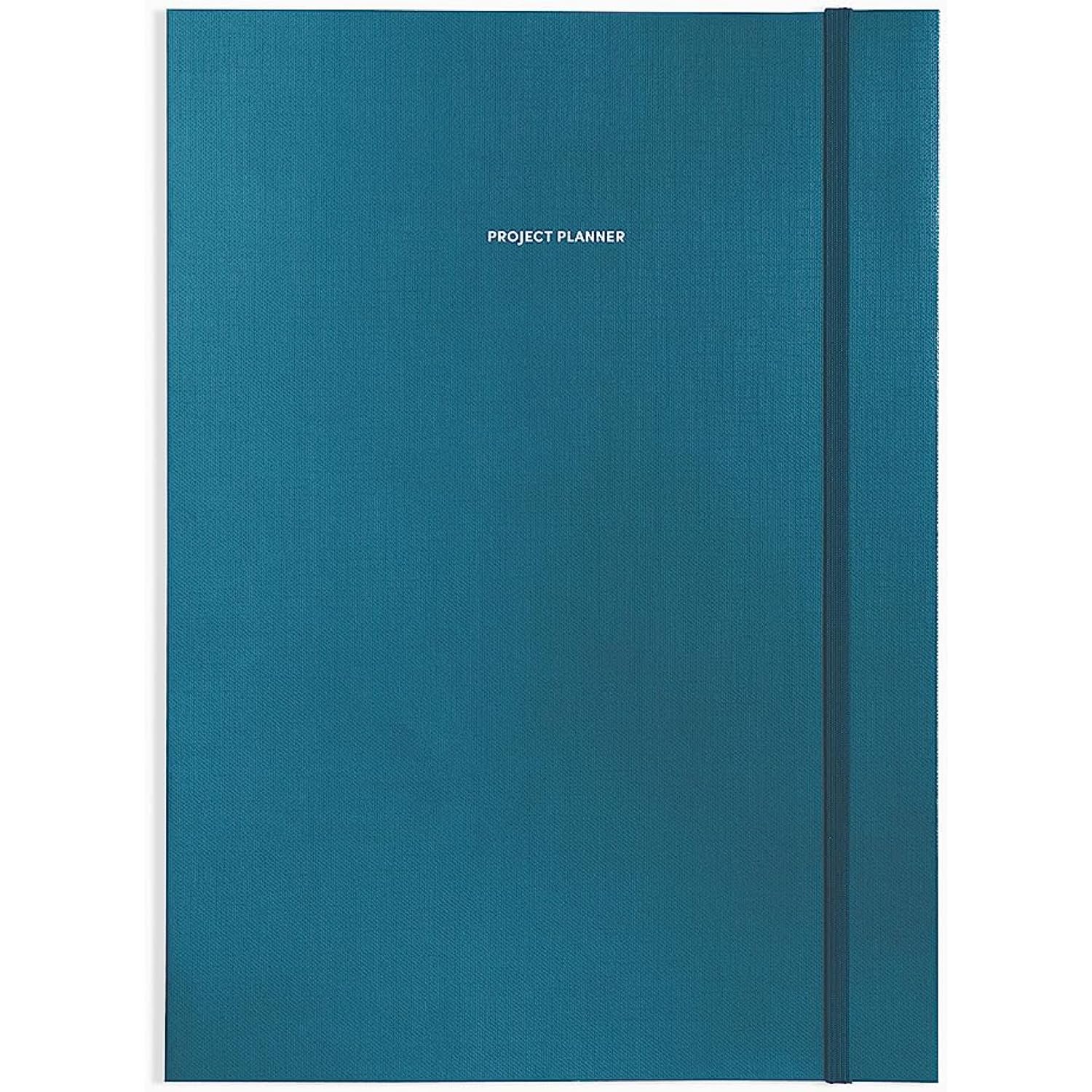 POKETO – Hardcover Project Planner - 11.9" x 8.4" - Undated - Weekly, Monthly & Yearly Notebook - Daily Planner - Note Taking - Eco-Friendly Journal - Home, School & Office Supplies - Teal