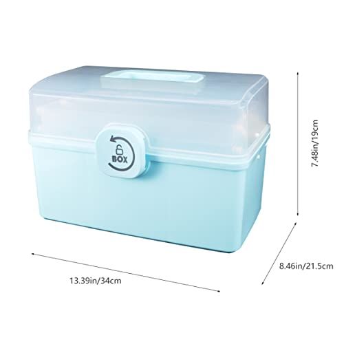 Tofficu Portable Medicine Box Organizer Storage Fold 3- Layer Large Medicine Cabinet Household Medicine Storage Box Medicine Chest Medication Chest Storage Container