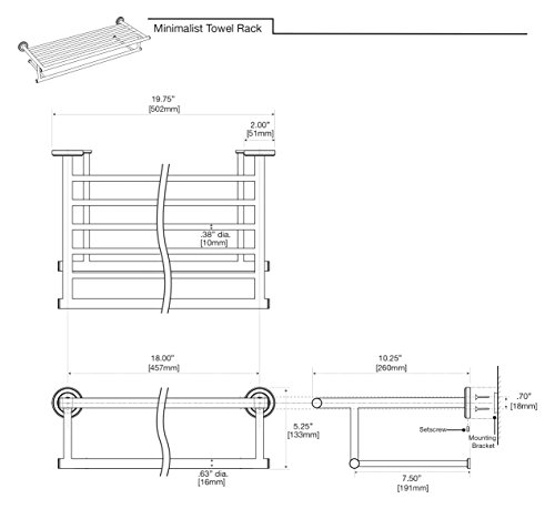 Gatco 1818SN Latitude II Towel Rack, 18 Inch, Satin Nickel