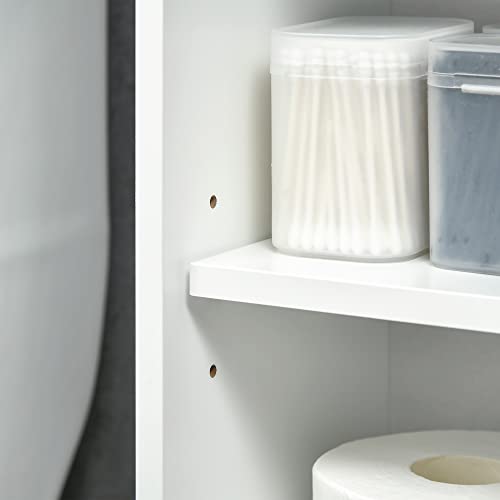 HOMCOM Freestanding Over The Toilet Bathroom Cabinet with Adjustable Shelves, Toilet Rack, Space Saver, Wooden Bathroom Storage Organizer