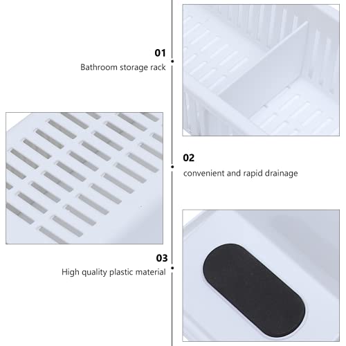 Angoily 1pc Drainer Stretchable Non- Bathtub Shelf Book Retractable Expandable Slip Bottle Tray Bathroom Rack Supplies Bath Organizer Extendable Candle Stand Toy Storing Caddy Bathing