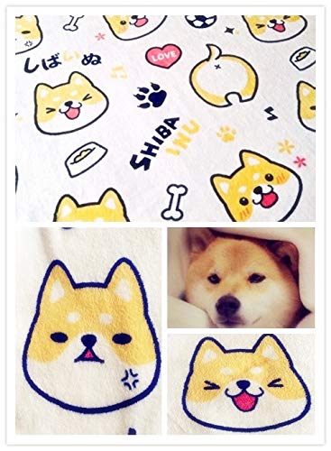 Flannel Fleece Throw Blanket, Cute Shiba Inu Micro Fleece Soft Blanket Throw Blanket