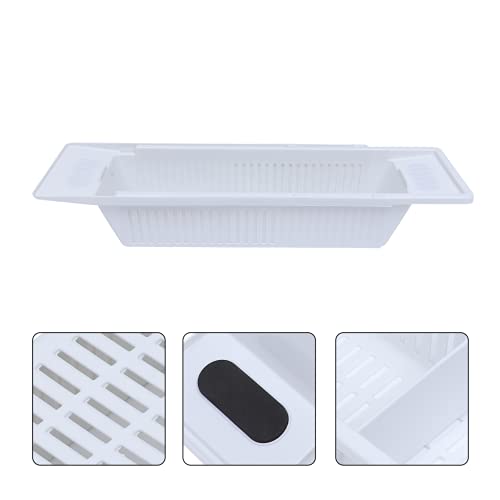 Angoily 1pc Drainer Stretchable Non- Bathtub Shelf Book Retractable Expandable Slip Bottle Tray Bathroom Rack Supplies Bath Organizer Extendable Candle Stand Toy Storing Caddy Bathing