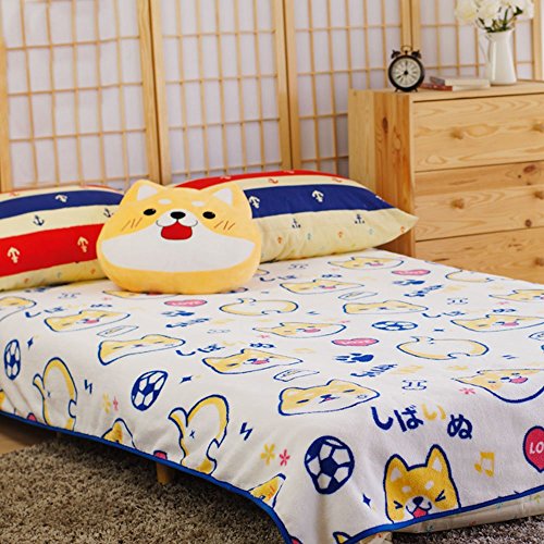 Flannel Fleece Throw Blanket, Cute Shiba Inu Micro Fleece Soft Blanket Throw Blanket