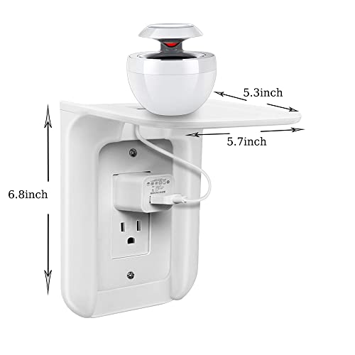 SDlumeiy Standard Vertical Duplex Decorative Socket Bracket,Socket Rack Wall Bracket,Home Wall Shelf for Bathroom Organizer(5.7x5.3x6.8inch) White 2pack