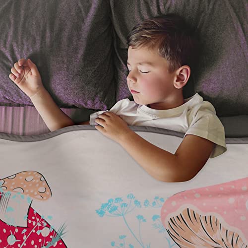 Red Mushroom Blanket, Mushroom Throw Blanket Women Men Kids Cozy Super Soft Flannel Double Layer Plush Bed Blanket ,All Season Blanket Gifts,50x60inch…