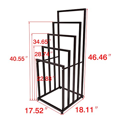 Towel Rack, Towel Bar, Hand Towel Holder,Modern Metal Freestanding 5 Tier Towel Rack Storage Organizer Washcloths Holder for Bathroom Living Room Washroom Brown