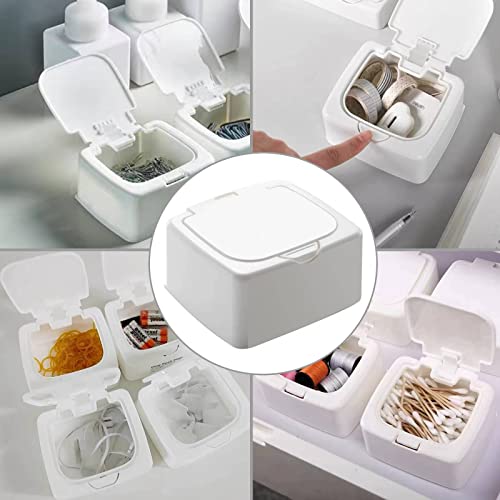 YeeBeny Q-Tip Holder Bathroom Cotton Swab Dispenser,Portable Travel Qtip Holder, Dental floss containers, Best for Hair Accessory Storage or Small Items Organizer on Desktop-white