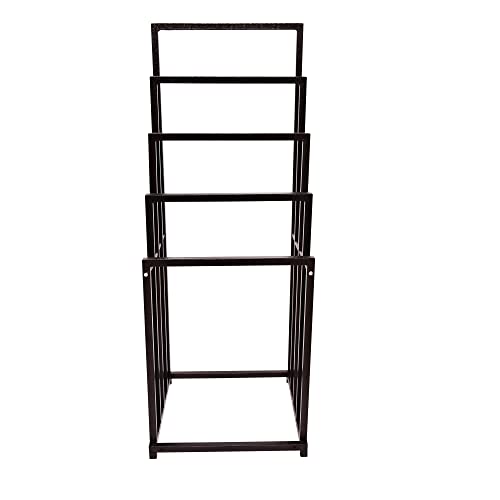 Towel Rack, Towel Bar, Hand Towel Holder,Modern Metal Freestanding 5 Tier Towel Rack Storage Organizer Washcloths Holder for Bathroom Living Room Washroom Brown