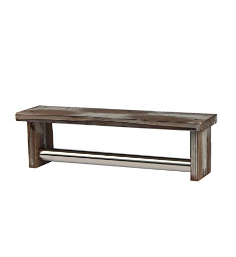 J JACKCUBE DESIGN Rustic Bathroom Shelf Towel Rack Bathroom Shelf Organizer Stainless Towel Bar Hanger Farmhouse Décor Over Toilet - MK608A