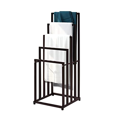 Towel Rack, Towel Bar, Hand Towel Holder,Modern Metal Freestanding 5 Tier Towel Rack Storage Organizer Washcloths Holder for Bathroom Living Room Washroom Brown