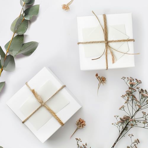 OfficeCastle 10 Pcs White Paper Gift Box with Lids, 8”x8”x6” White Foldable Paper Boxes for Party Presents, Birthday, Bridal Showers, Business