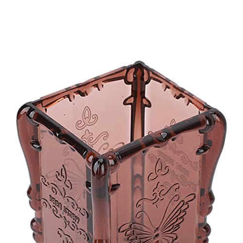 Agatige Cotton Pad Holder, Butterfly Rose Flower Cotton Pad Dispenser with Cover for Home(Translucent Coffee)